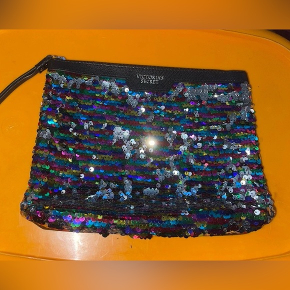 Victoria's Secret | Bags | Victorias Secret Black Rainbow Sequin ...